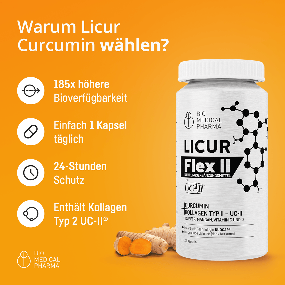 Curcumin Capsules with Collagen – Licur Flex II