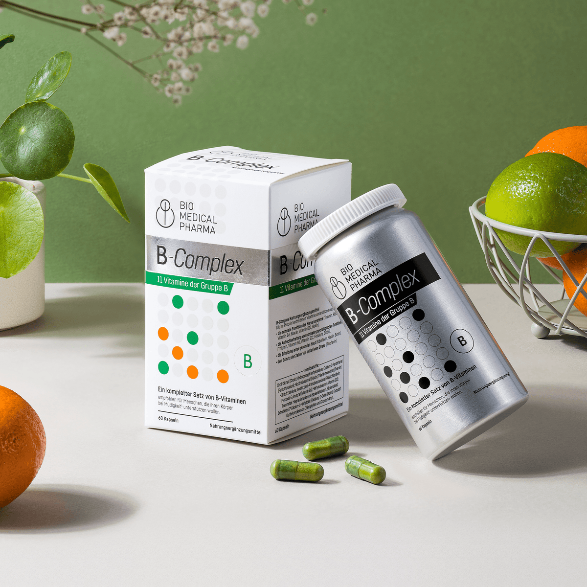 Vitamin B-Complex Capsules with 11 B-Vitamins